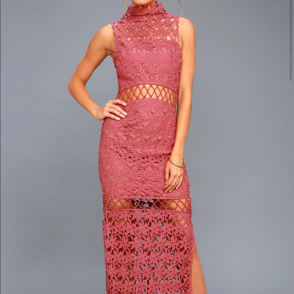 Rusty Rose Lace Maxi Dress - Gem